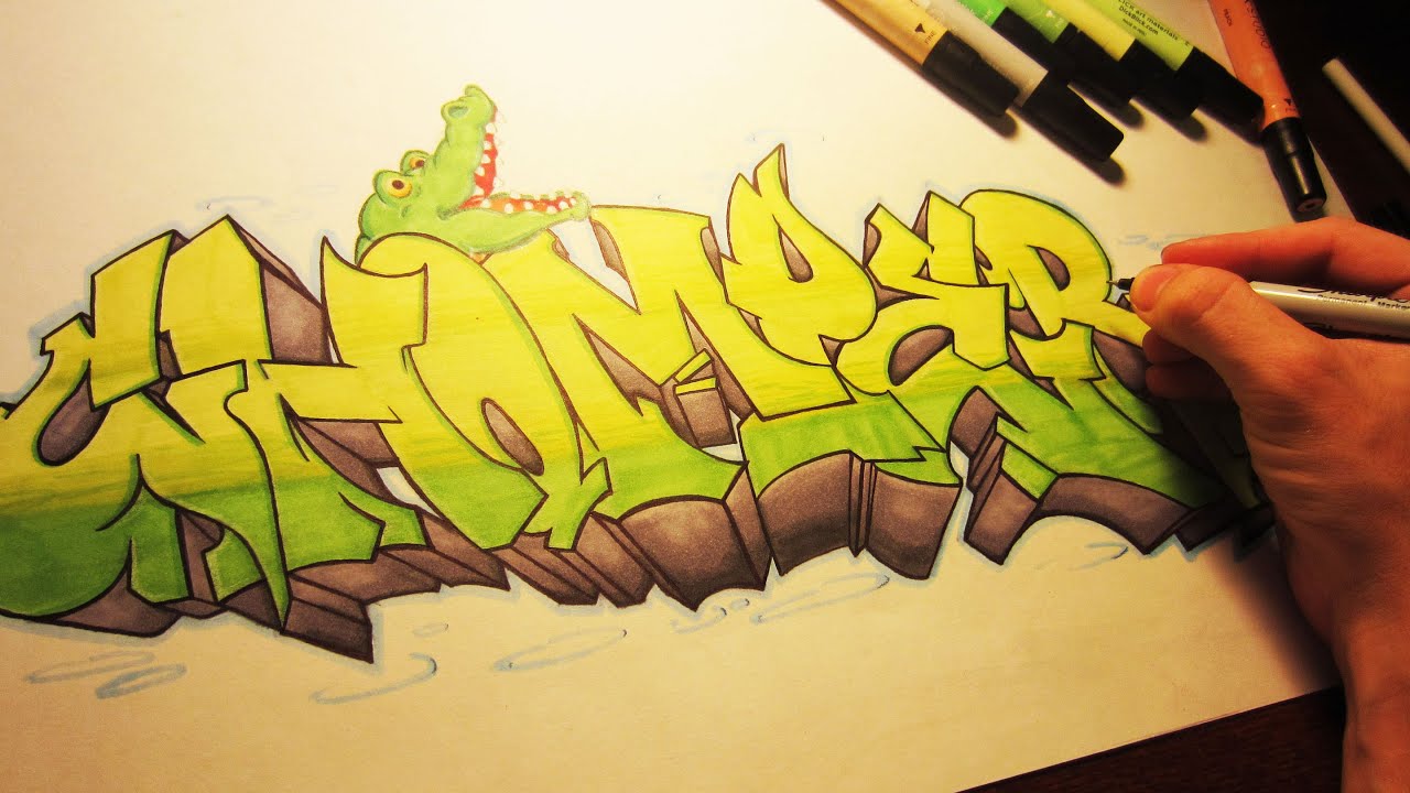 Chomper Graffiti Speed Art - YouTube