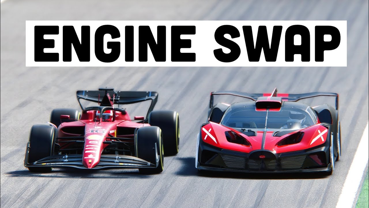 Ferrari F1 2022 vs Bugatti Bolide - ENGINE SWAP - Monza - YouTube