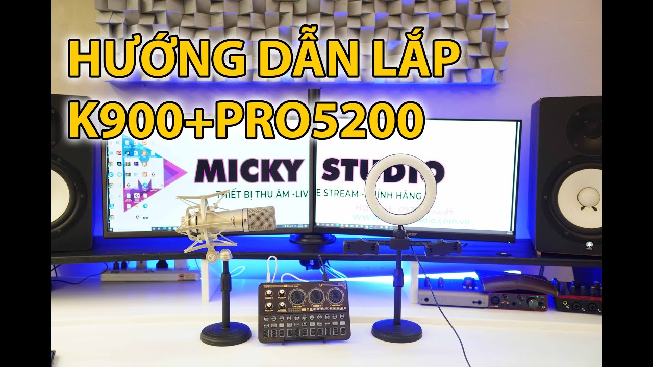Hướng dẫn lắp sound card k900 micro pro5200 - YouTube