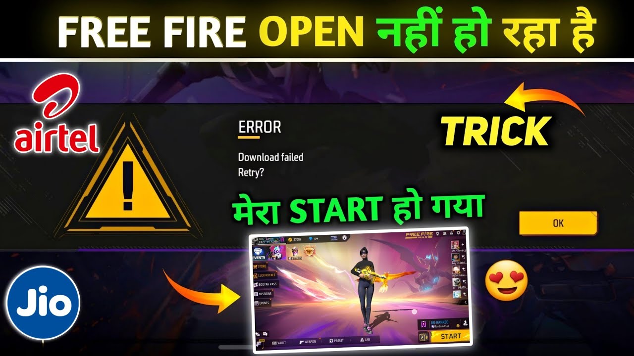 Download Failed Retry Problem 😭 Free Fire open Problem | free fire open ...
