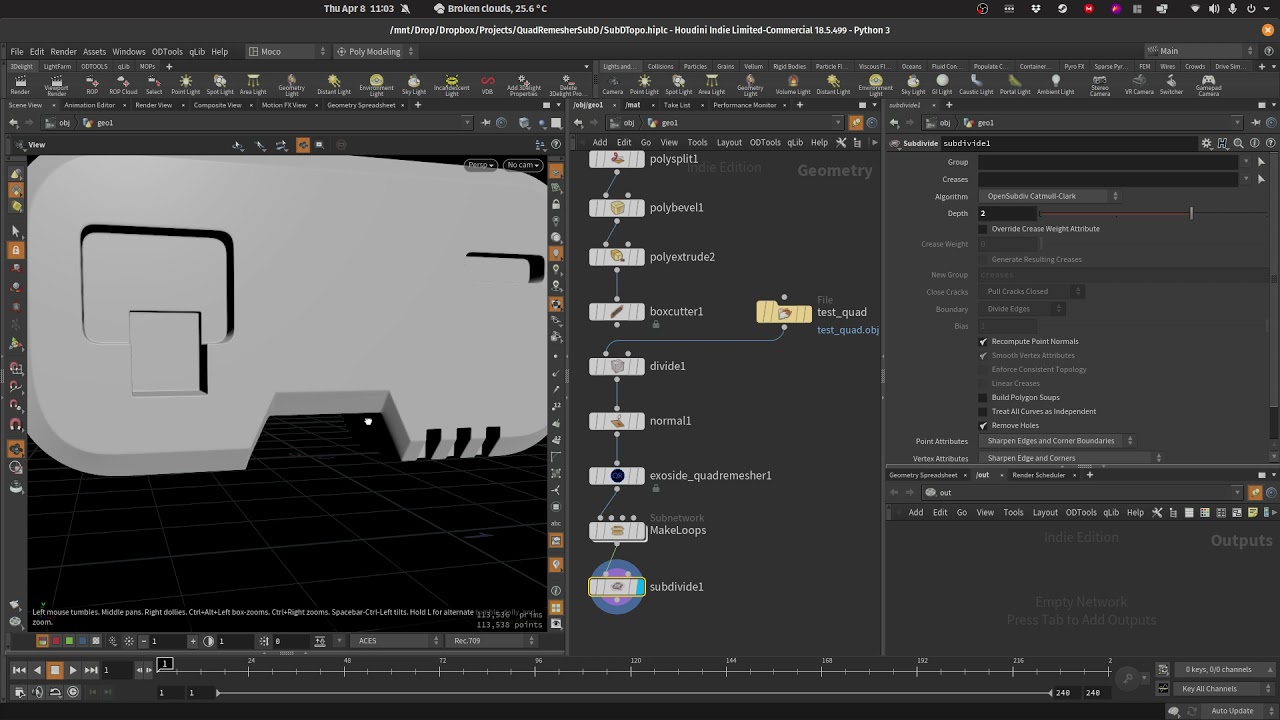 AutoTopology + Quadremesher + Blender Box Cutter - YouTube