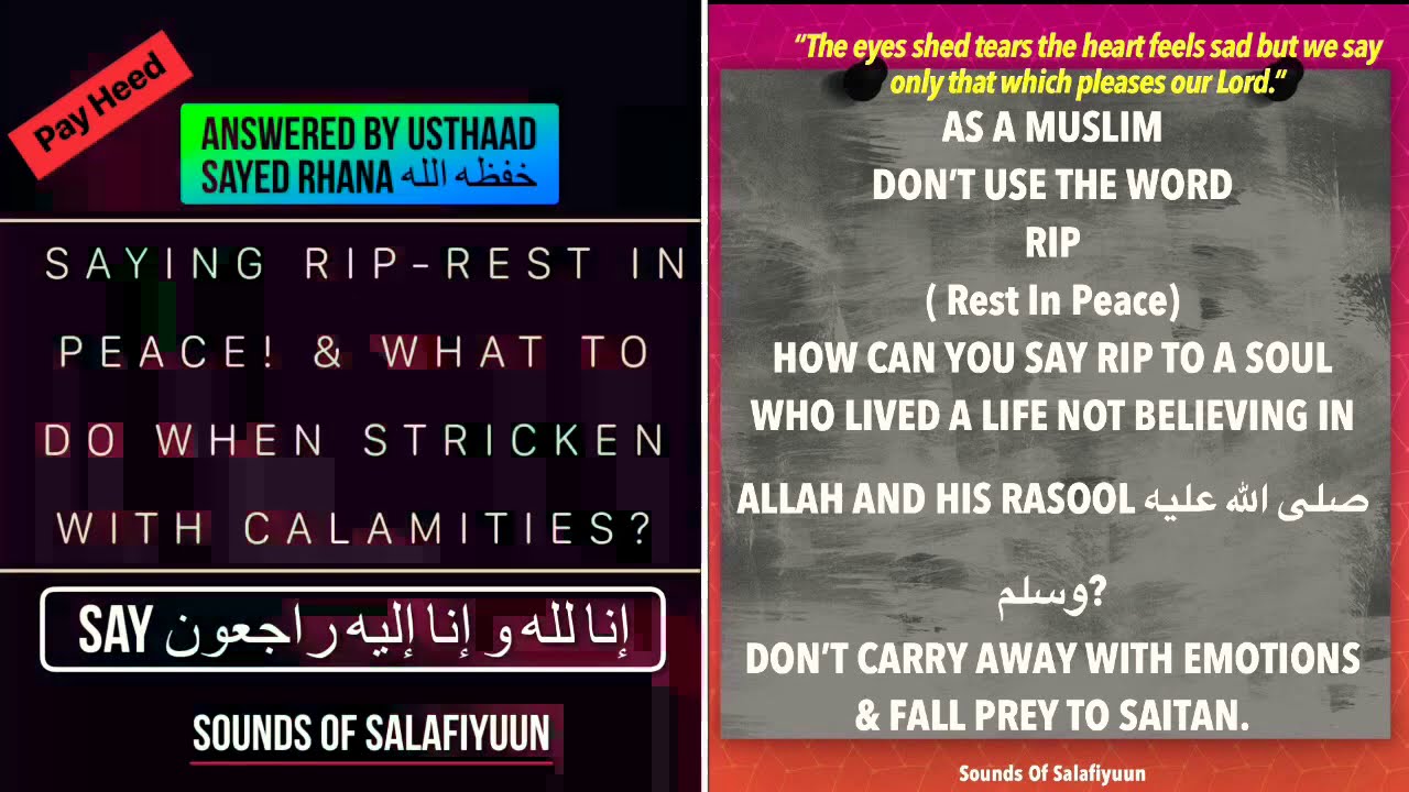 Saying RIP:-REST IN PEACE & what to do during trails & tribulations ...
