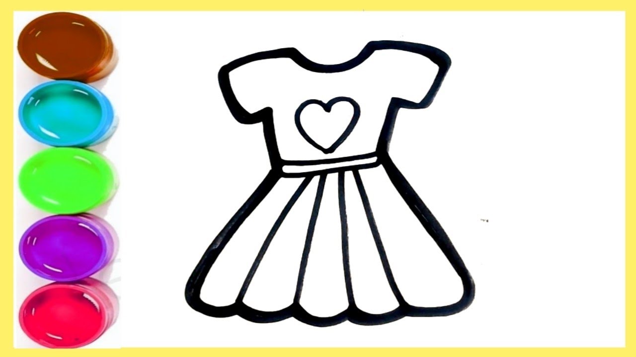 How to draw a Frock Drawing || easy step by step girls dress drawing ...