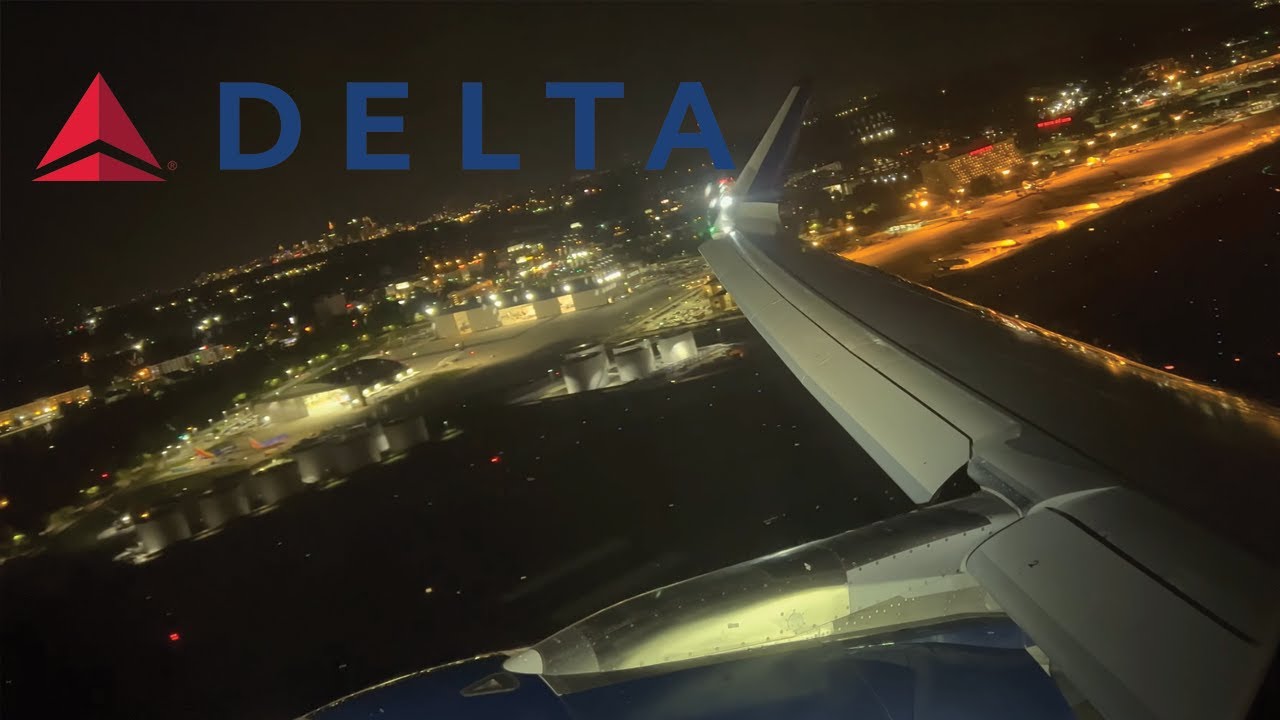 Delta Air Lines Airbus A321 Smooth Night Takeoff from Atlanta to Denver ...