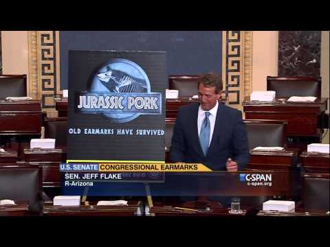 Senator Jeff Flake (R-AZ) “Jurassic Pork” floor speech. (C-SPAN)