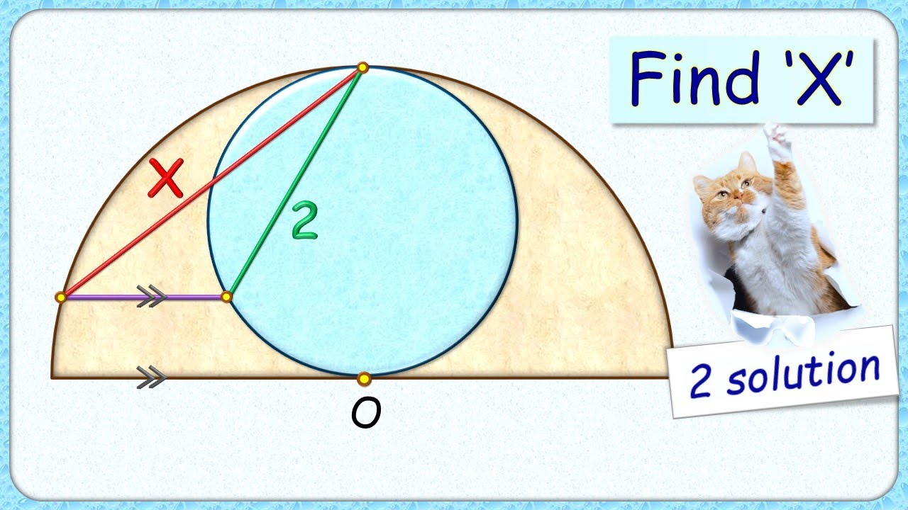 Circle in a semicircle. Find "X" #maths #geometry #olympiad #cds #cat # ...