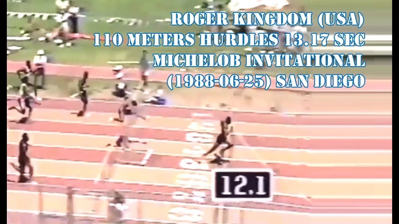 Roger Kingdom USA 110 meters Hurdles 13 17 sec Michelob Invitational ...