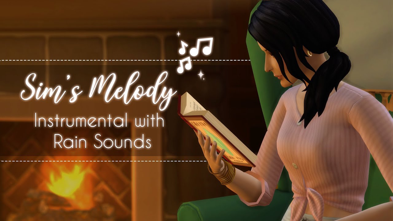 🍎 Sim's Melody 🎮 Cozy Rainy Reading 🌧️ 1 Hour Instrumental with Rain ...
