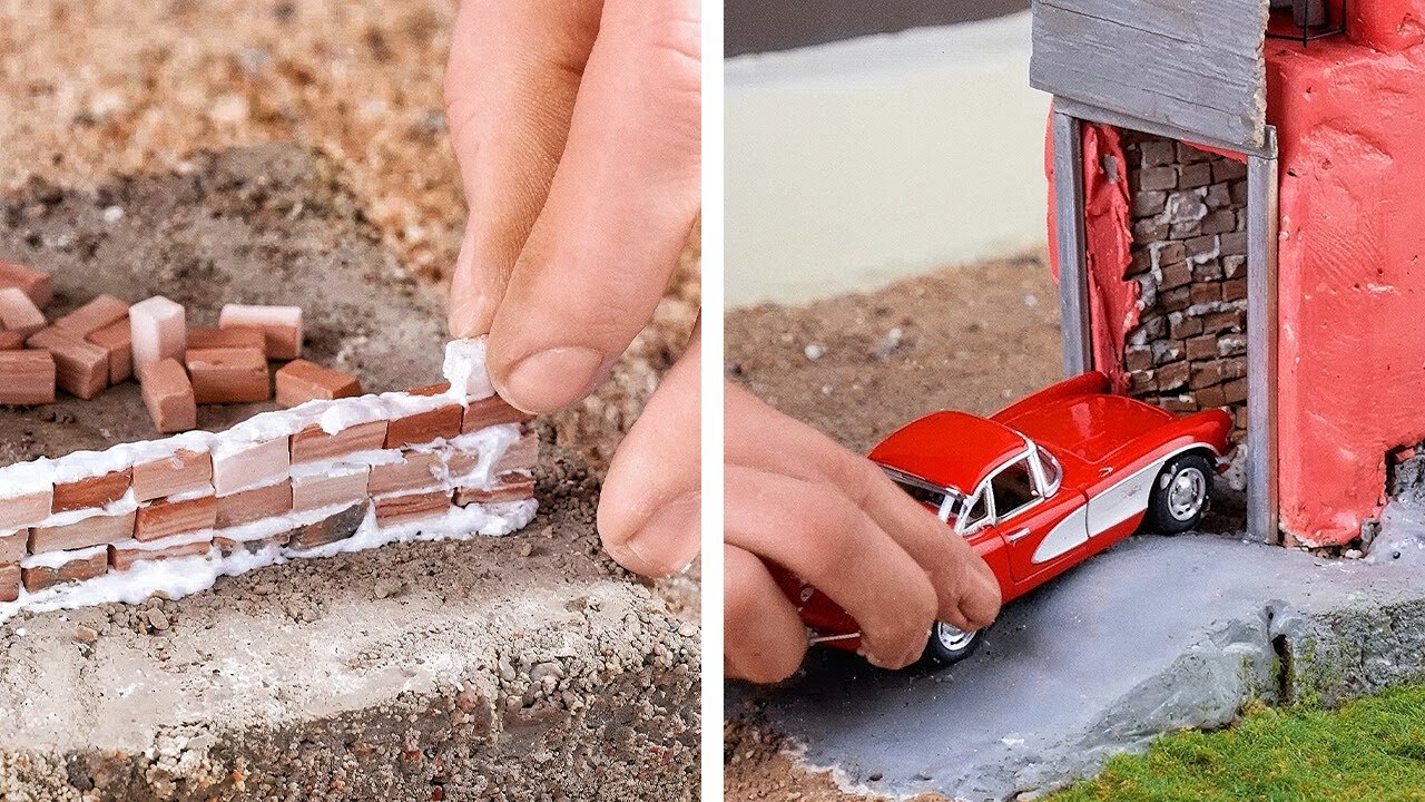 Miniature HOUSE Built from Thousands of Tiny Bricks! - YouTube