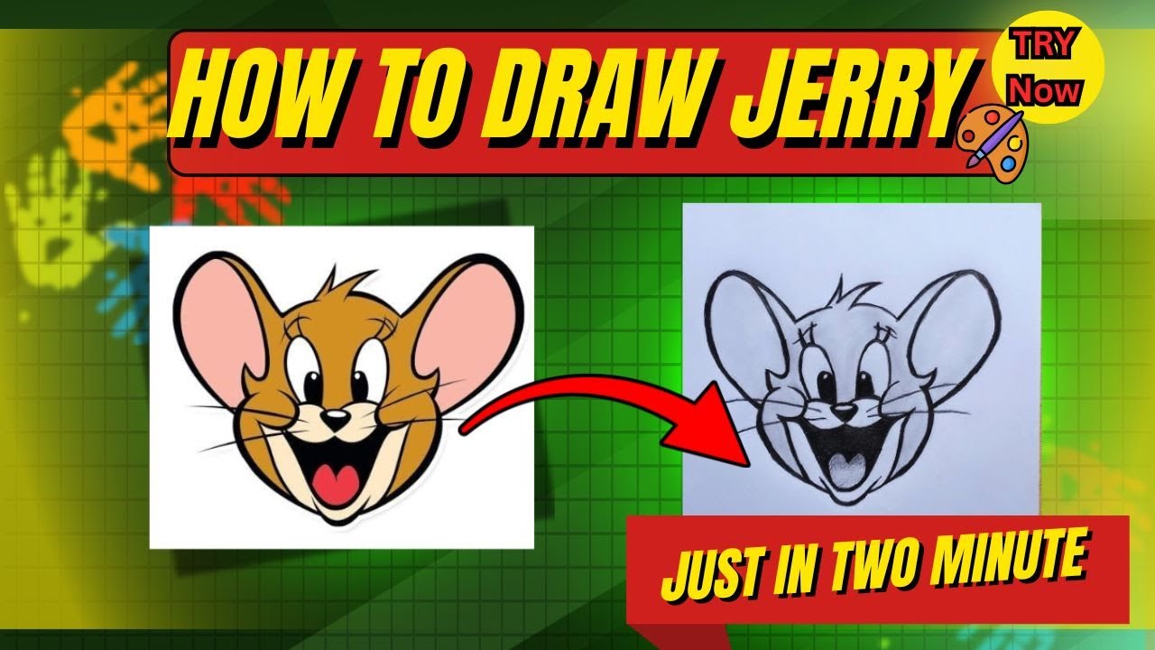 How to draw jerry easy |Step by step jerry sketch for beginner|Draw ...