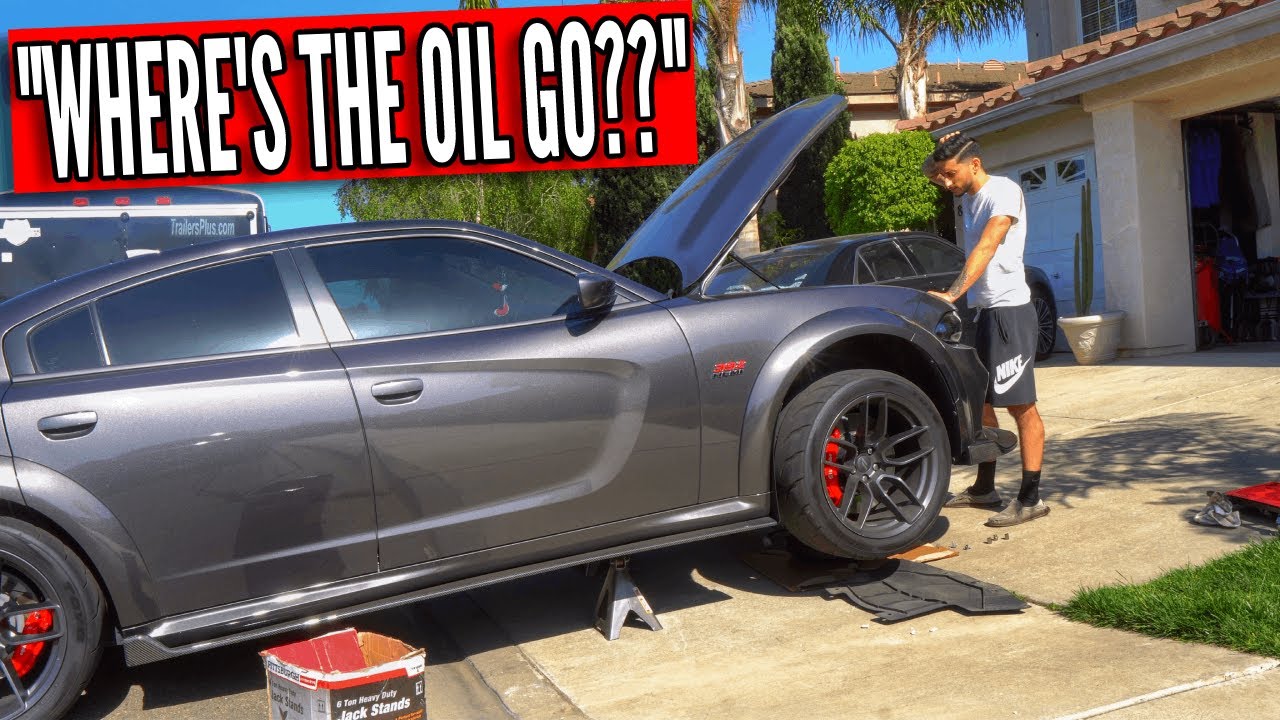 BEGINNER 1st time EVER Changing Oil 2020 Dodge Charger Scat Pack - YouTube