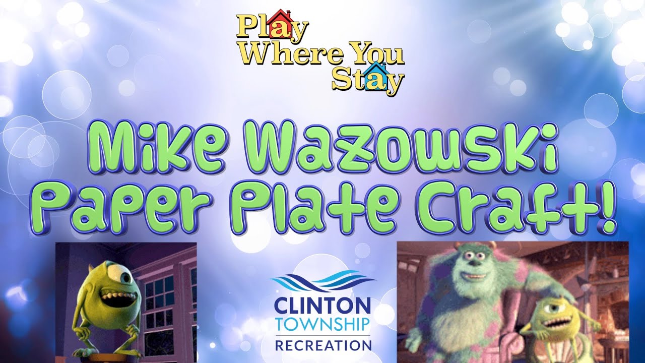 Play Where You Stay: Mike Wazowski Paper Plate Craft - YouTube