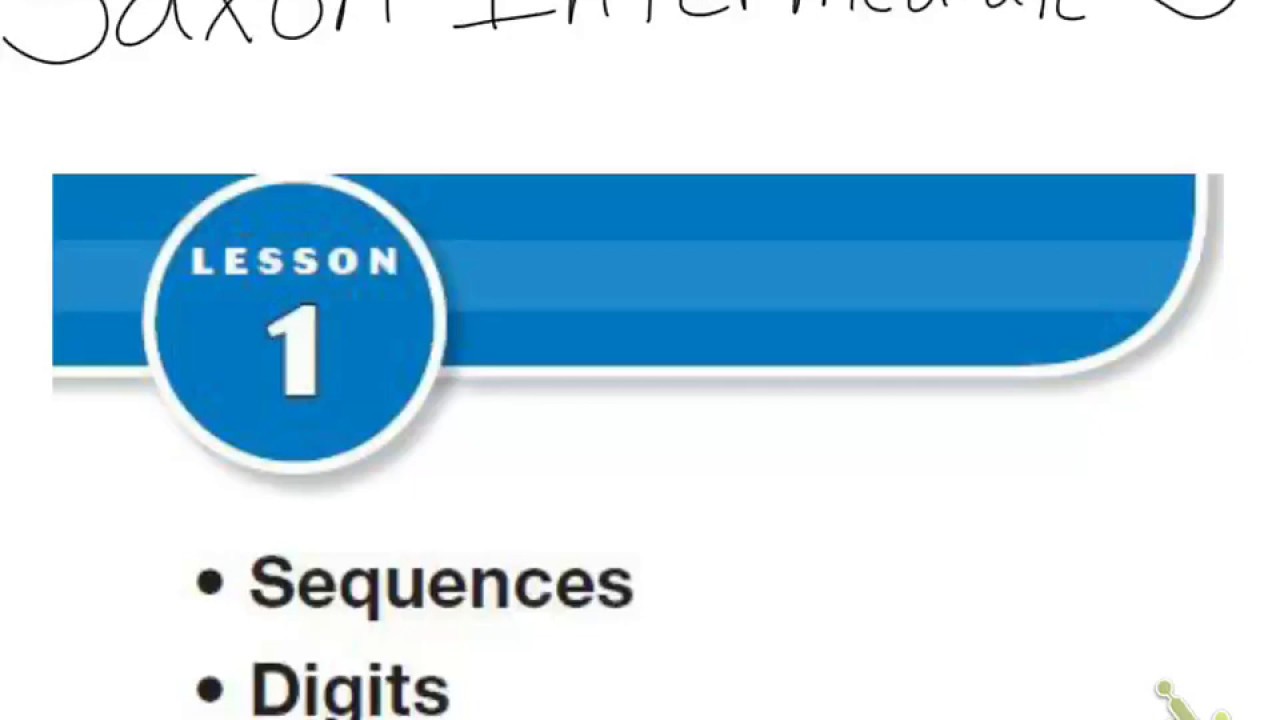 Saxon Math Int 5 Lesson 1 - YouTube
