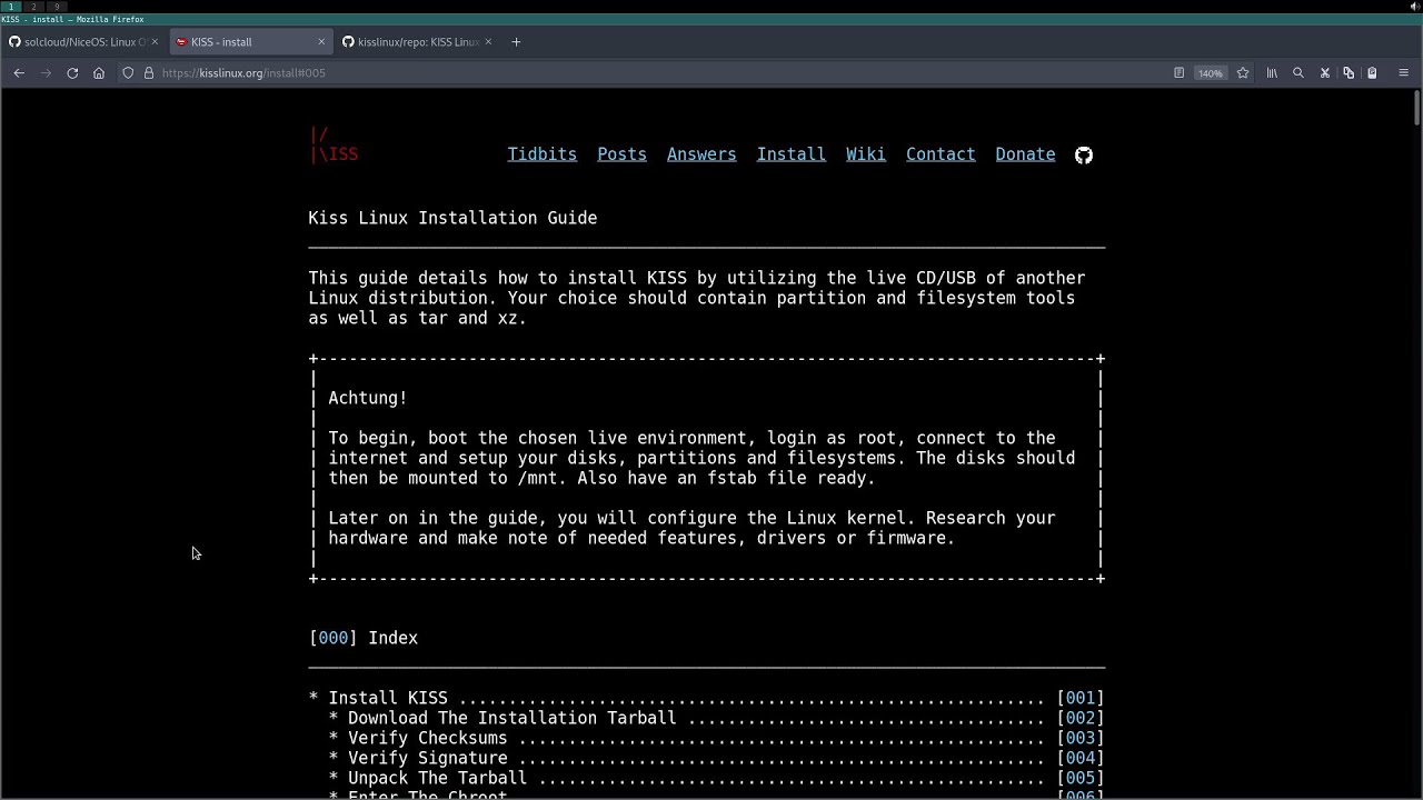 NiceOS with KISS Linux package manager - YouTube