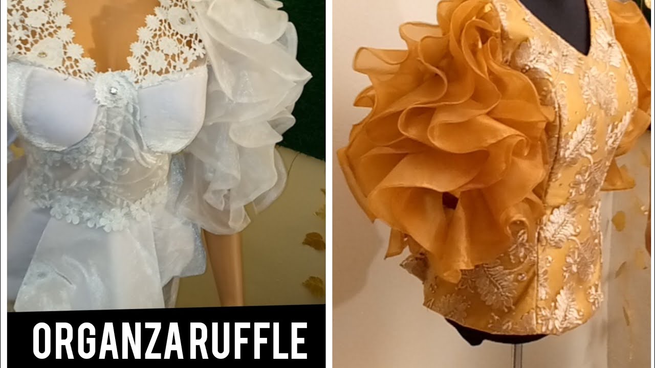How to Draft / Sew an Organza Ruffle Sleeve - YouTube