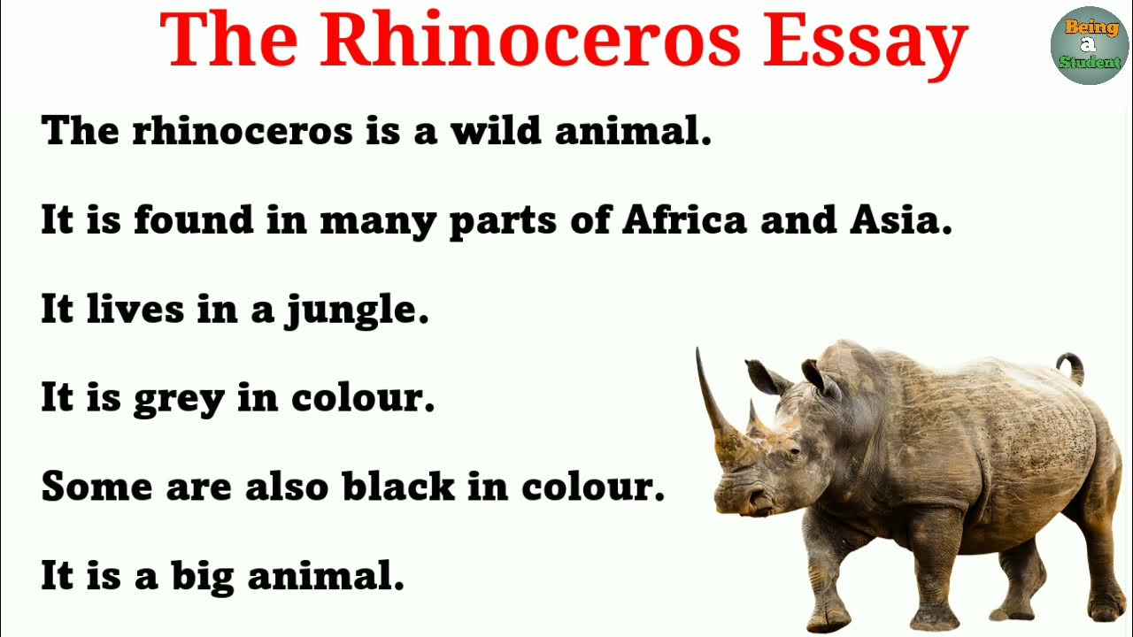Essay on Rhinoceros in English || rhino essay in English - YouTube