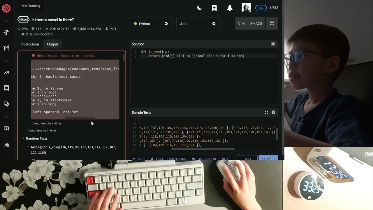 Codewars | Python | HHKB keyboard | 40 min real time | no talking | EP-42 - YouTube