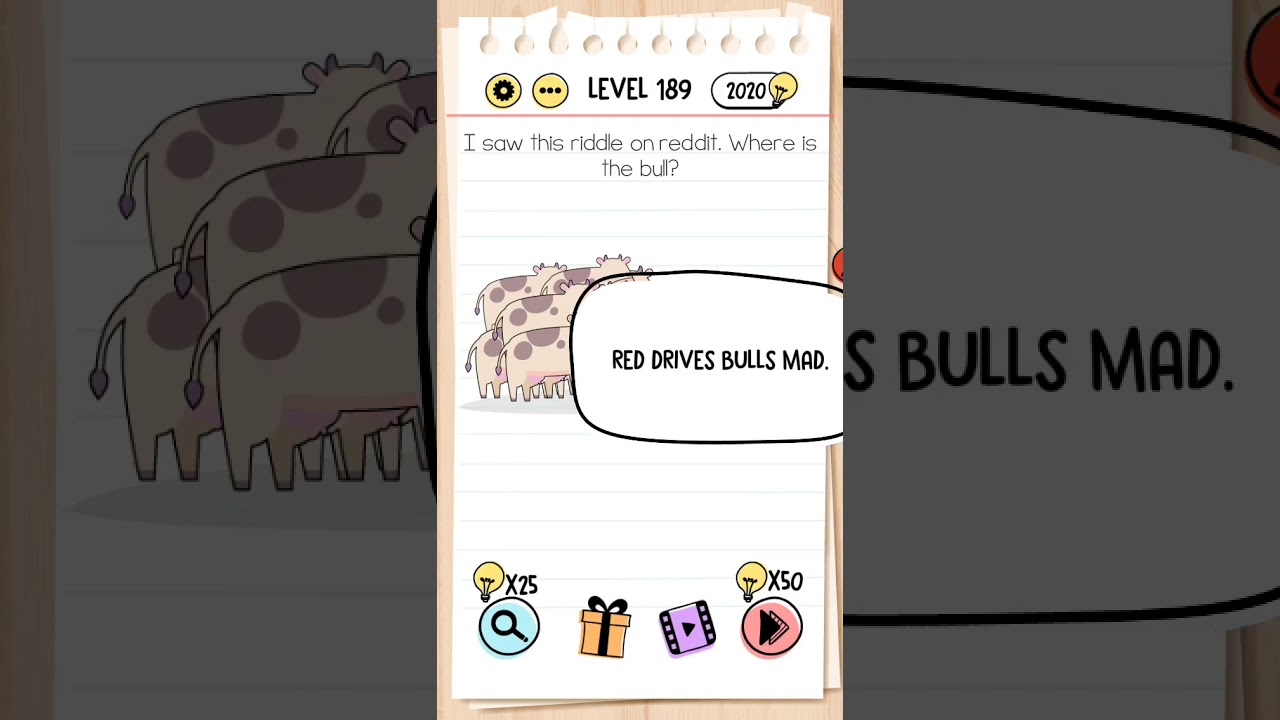 Brain test level 189 where is the bull ? - YouTube