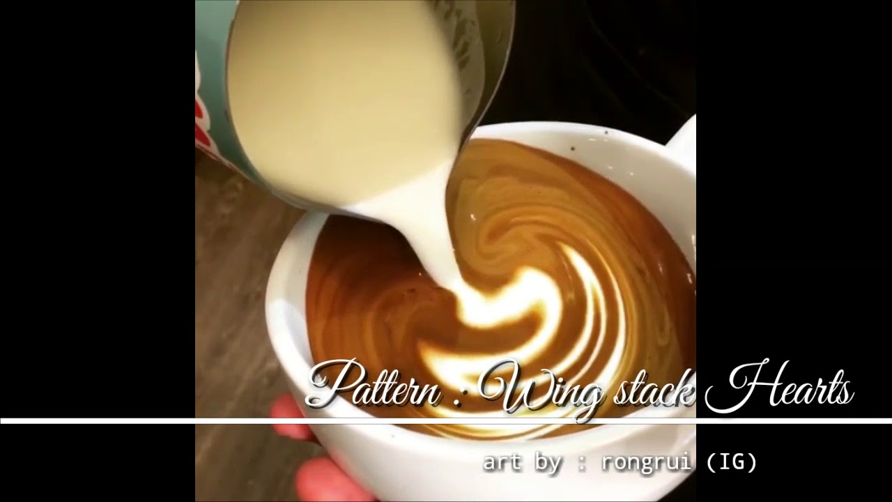 Latte Art - Wing Hearts - YouTube