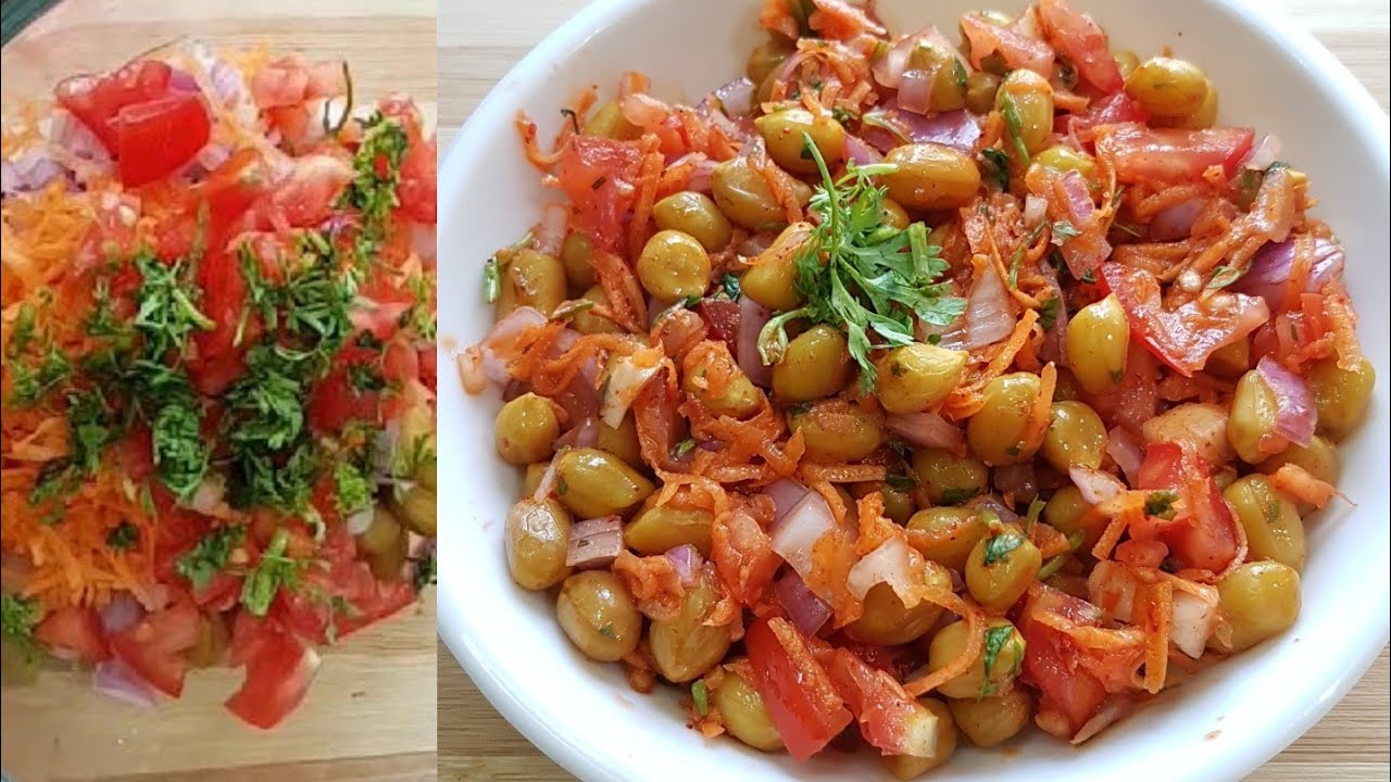 Boiled peanut chat salad | peanut chat recipe | groundnut chat recipe ...