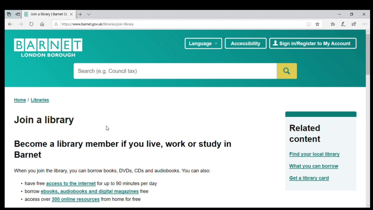 How to join Barnet libraries online - YouTube