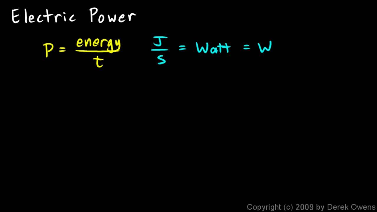 Physics 13.3.1a - Electric Power - YouTube