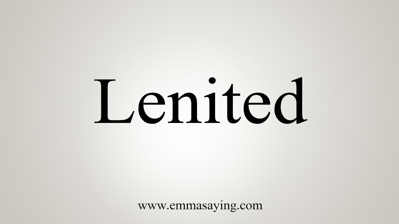 How To Say Lenited - YouTube