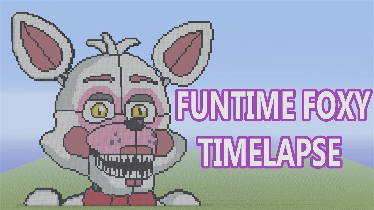 Minecraft Funtime Foxy Pixel Art Timelapse (FNAF: Sister Location) - YouTube