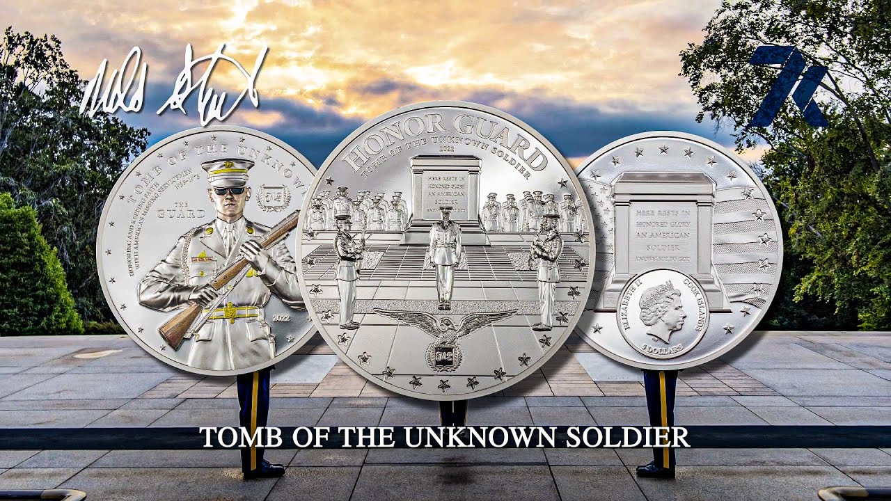 Tomb of the Unknown Soldier 1-oz, 2-oz, 5-oz Silver Coins 2022 - A ...