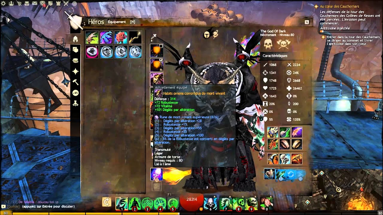 Guild Wars 2 : Build Pve Necro Spe Dot Tank Puits - YouTube