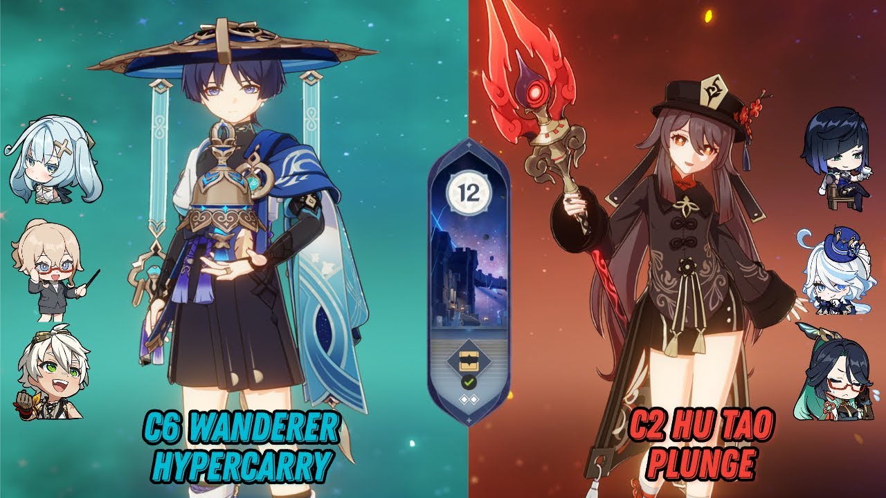 [4.4 Abyss] C6 Wanderer & C2 Hu Tao - YouTube