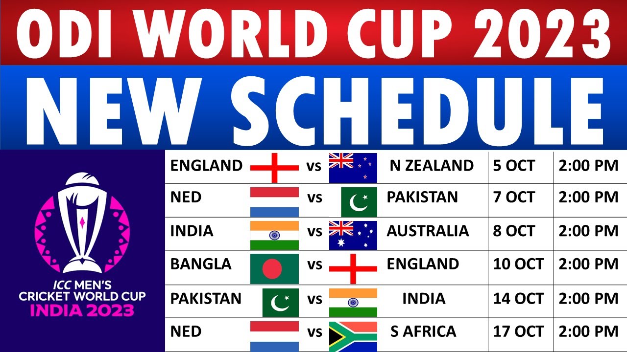 World Cup 2023 schedule: Match Dates, City Venues, Stadiums, and ...