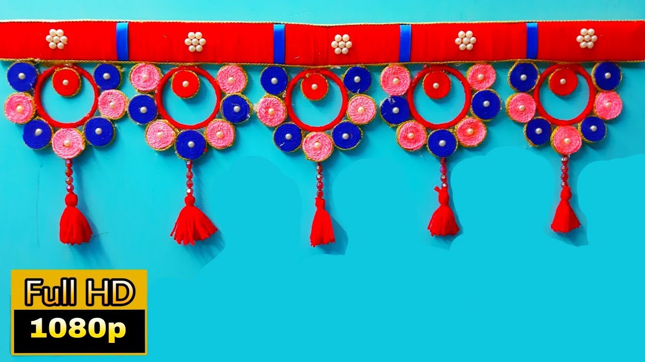 toran making ideas easy | door hanging toran | woolen toran making ...