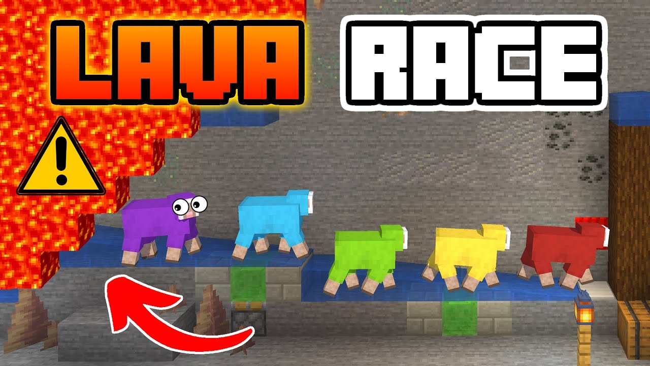 Escape the Lava Sheep Race! (Survival Marble Race in Minecraft) - YouTube