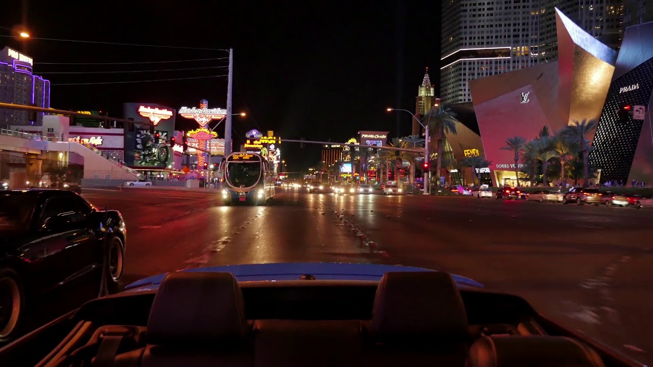 Night view of las vegas road - YouTube