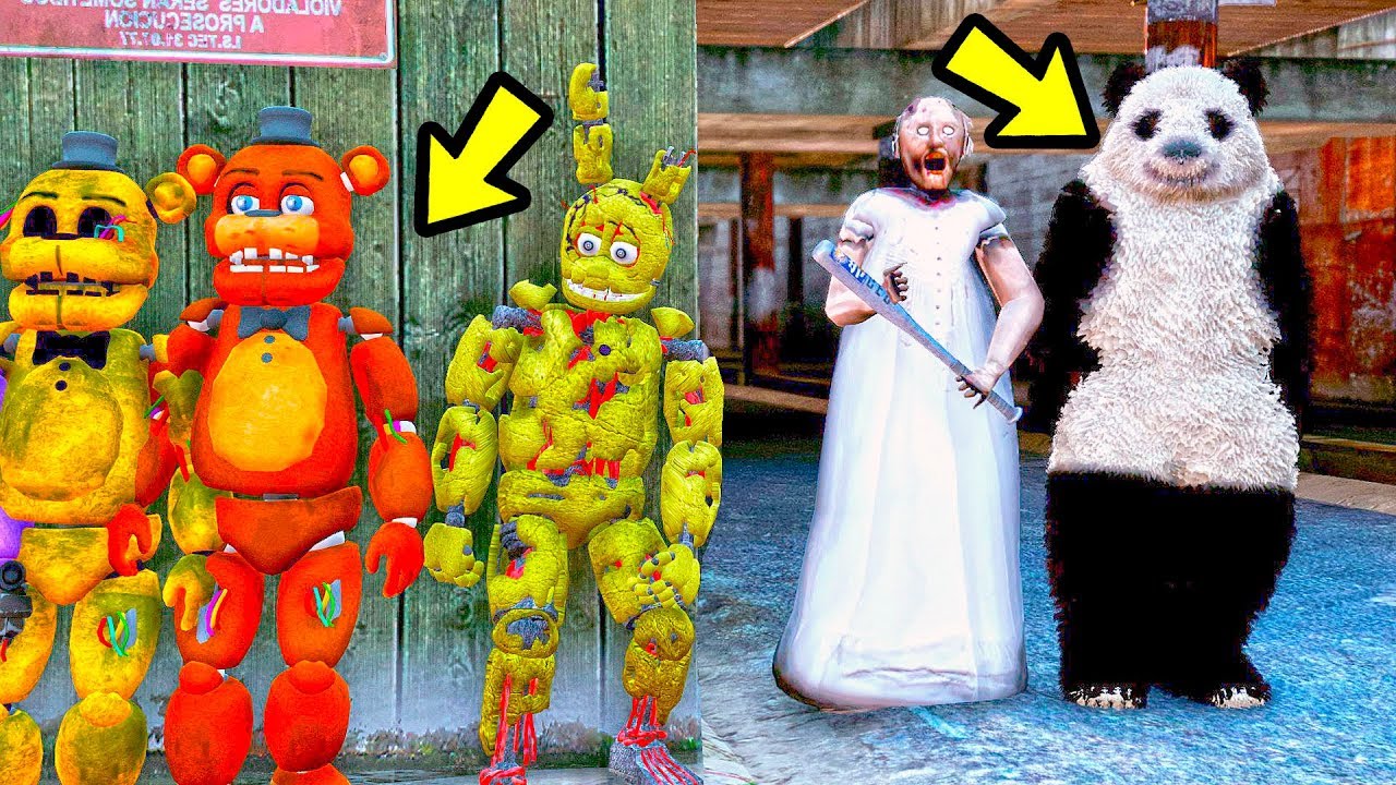 ANIMATRONICS Podem FUGIR do PANDA MONSTRO da GRANNY? | GTA V Five ...