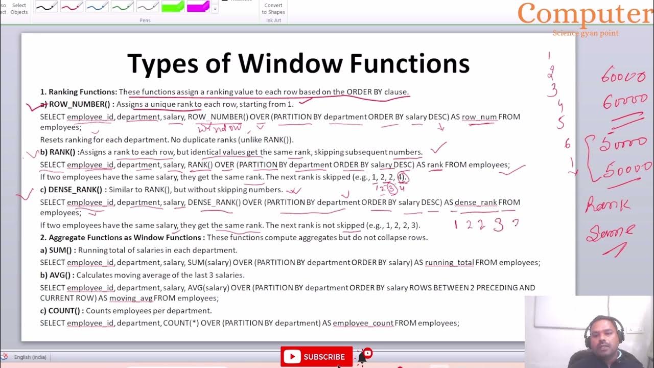 Mastering Window Functions: A Comprehensive Guide! 🖥️ - YouTube