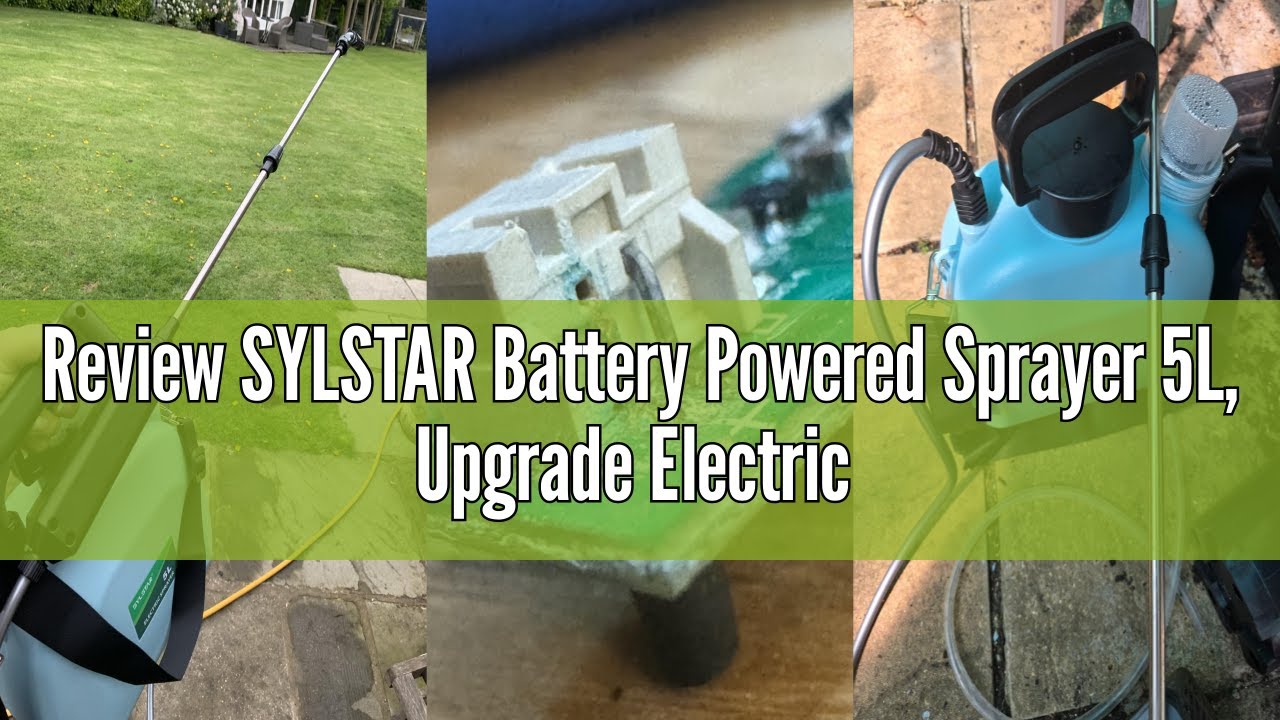 Review SYLSTAR Battery Powered Sprayer 5L, Upgrade Electric Sprayer ...