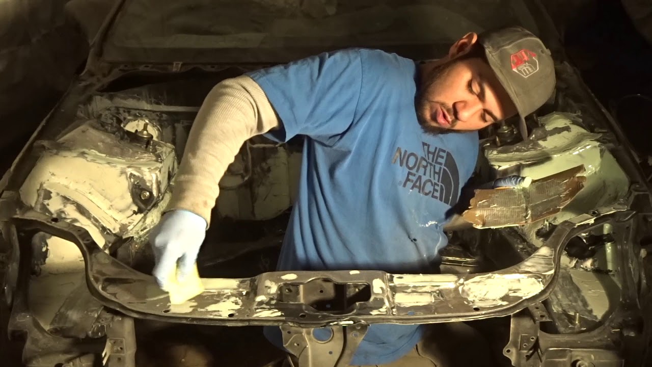 SHAVING HONDA CIVIC ENGINE BAY, FIBER GLASS AND GLAZE (BRINGING THE EM1 ...