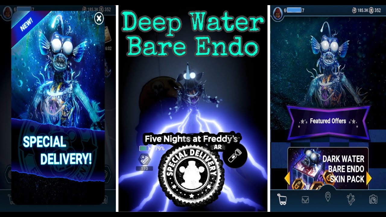 FNAF AR - NEW DARK WATER BARE ENDO SKIN DEFEATED!!! || SPECIAL DELIVERY ...