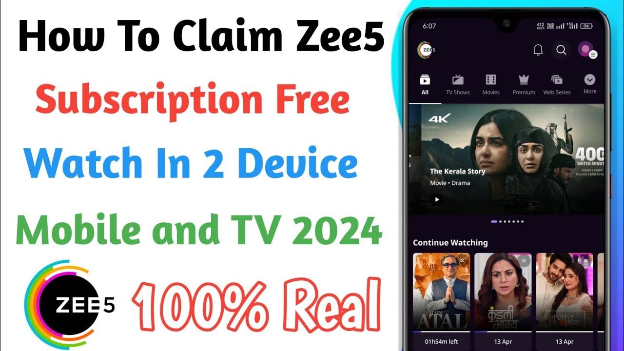 How To Claim Zee5 App Subscription Free 2024 ll Zee5 subscription ...