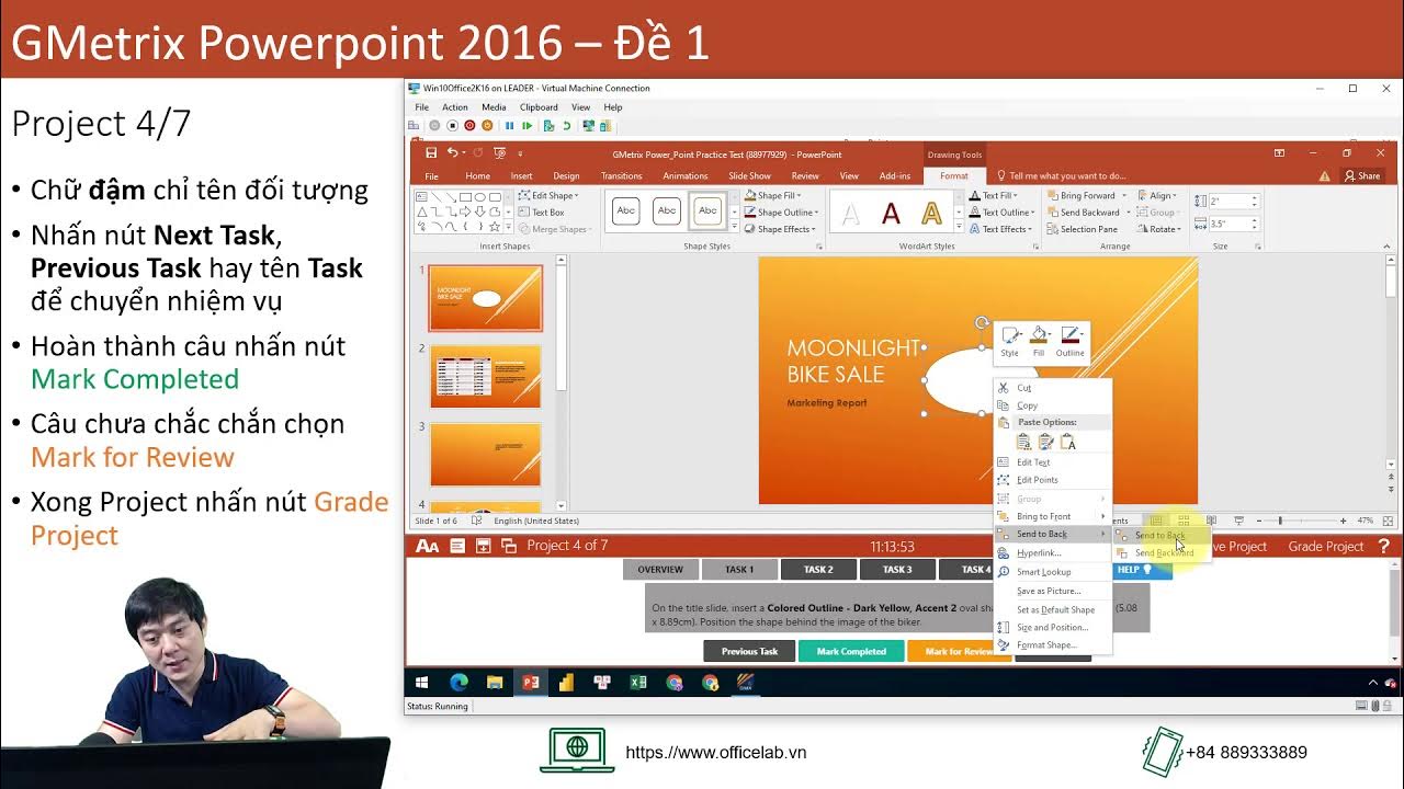Giải đề MOS Powerpoint 2016 77-729 - Project 4 - YouTube