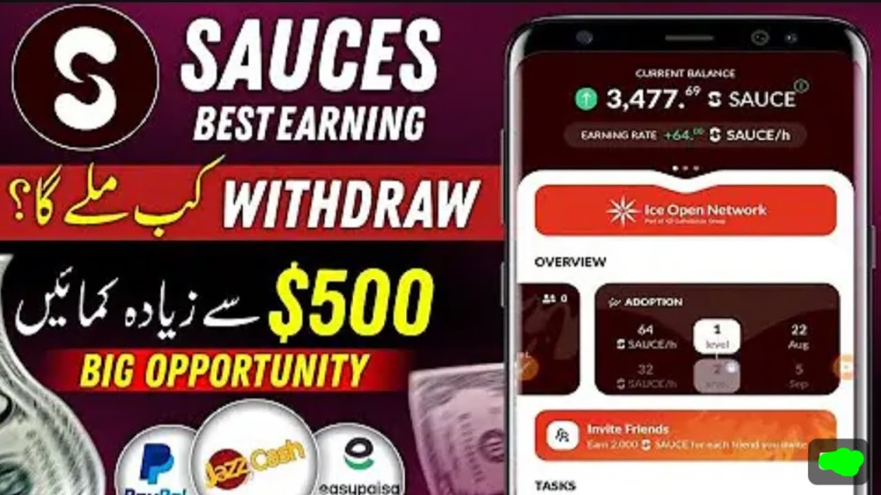 Sauce App Ice Mining 2nd project New Update Withdraw date announced ...