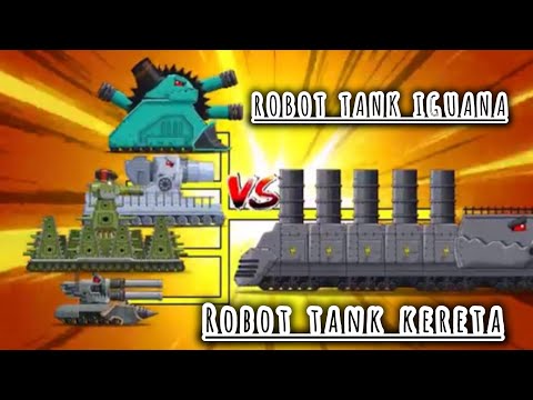 ROBOT MEGA TANK,SKIBIDI KV44 Vs IRON MORTY ( TANK IGUANA,TANK PENGEBOR TANAH ,TANK KERETA ) # ...