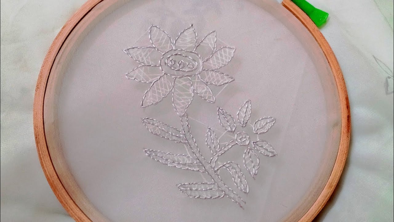 Shadow Work Embroidery Design || Hand Embroidery Design for beginners ...