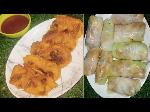 cabbage spring roll recipe | cabbage roll | desi style veg roll | - YouTube