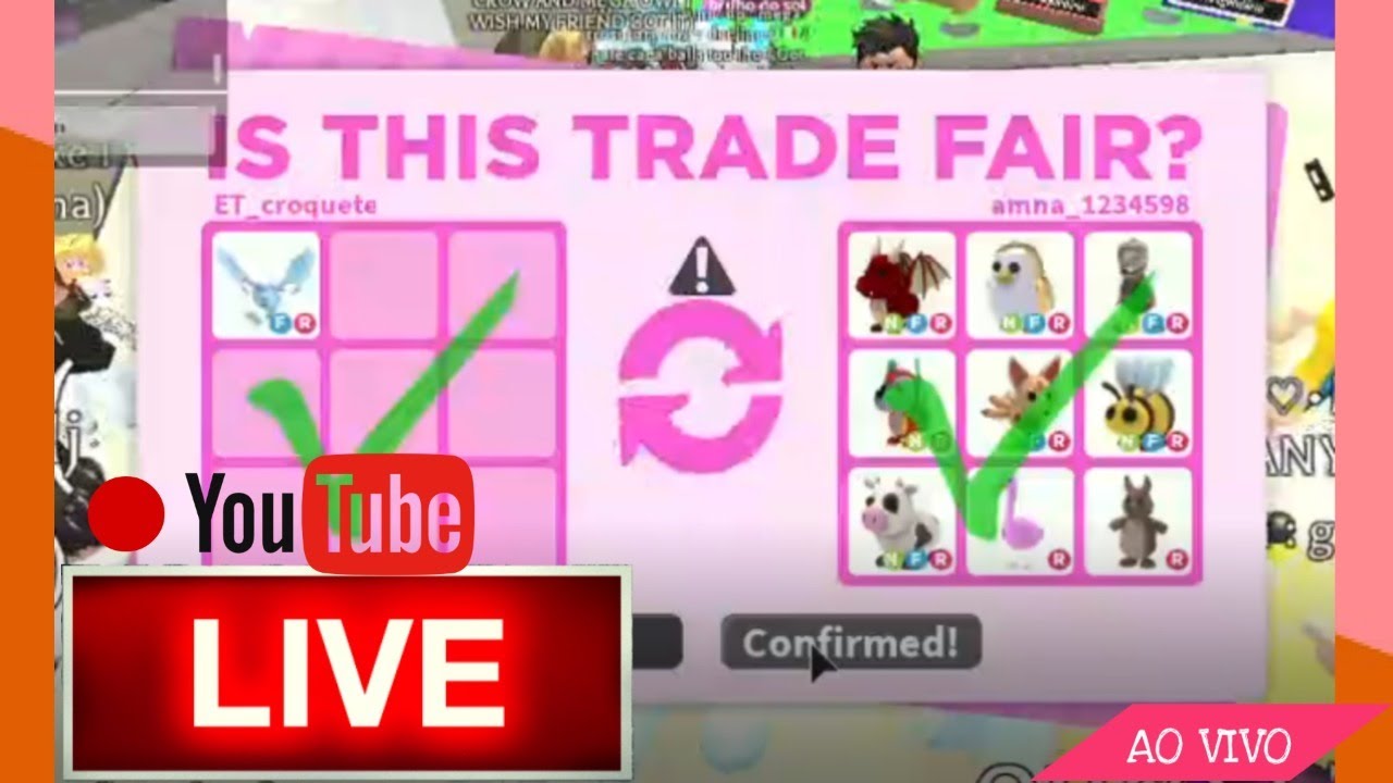 LIVE AO VIVO - ADOPT ME - ROBLOX - YouTube