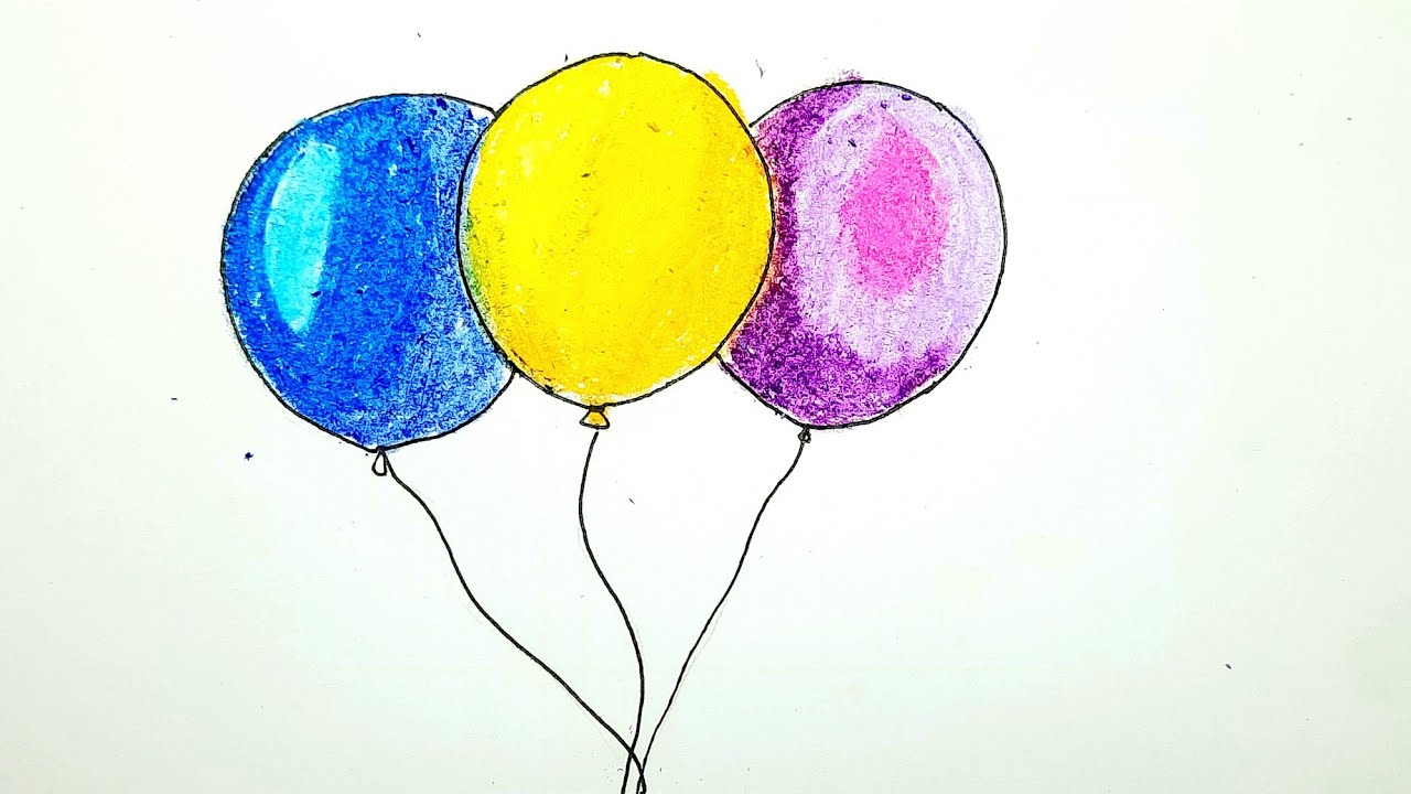 Drawing Colorful Balloons | How to Draw Balloons Easy - YouTube