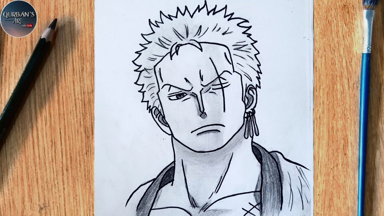 Easy Anime Drawing | How to draw Zoro | Roronoa Zoro Drawing Tutorial ...
