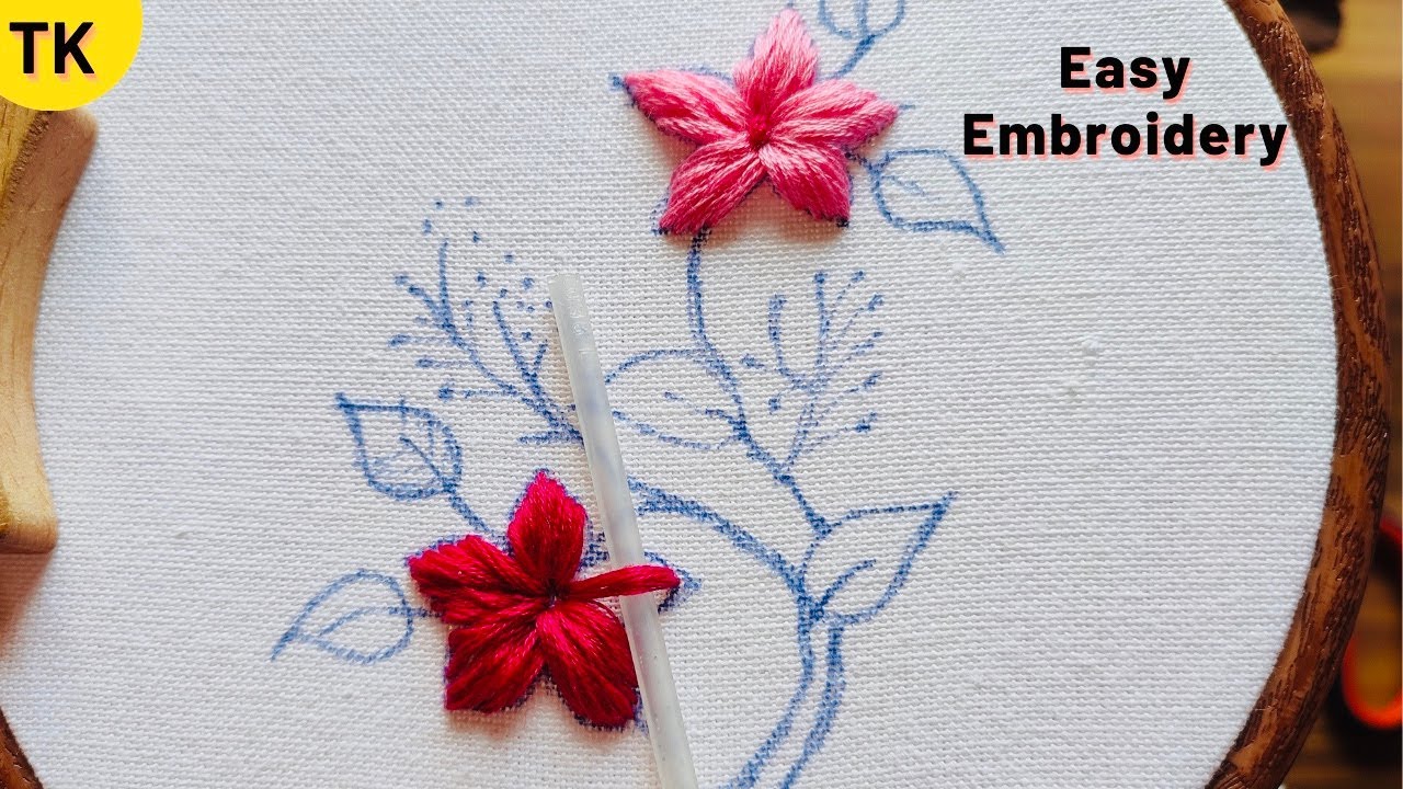 Simple Hand Embroidery : Hand Embroidery Flower Design for Beginners ...